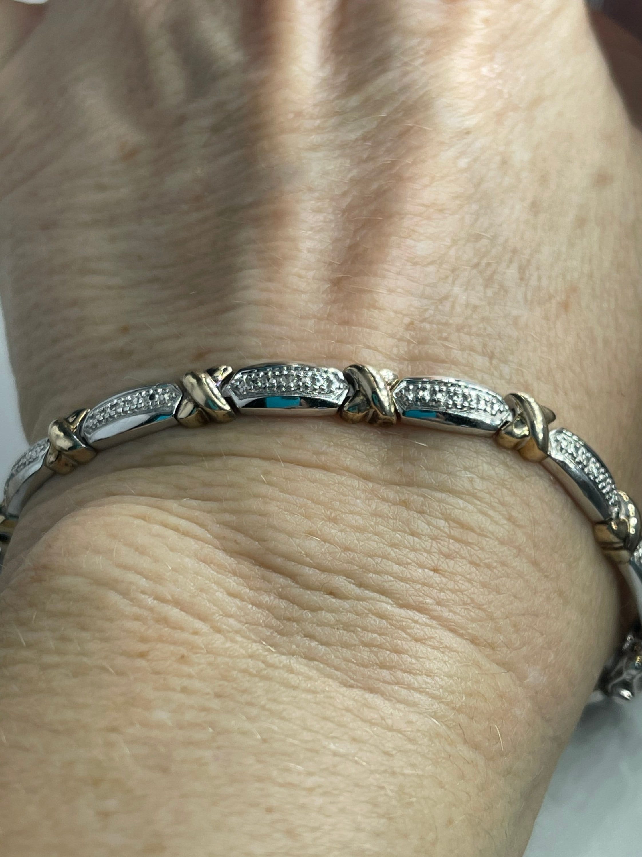 Vintage Ross Simons Tennis Bracelet Sterling Silver With | Etsy