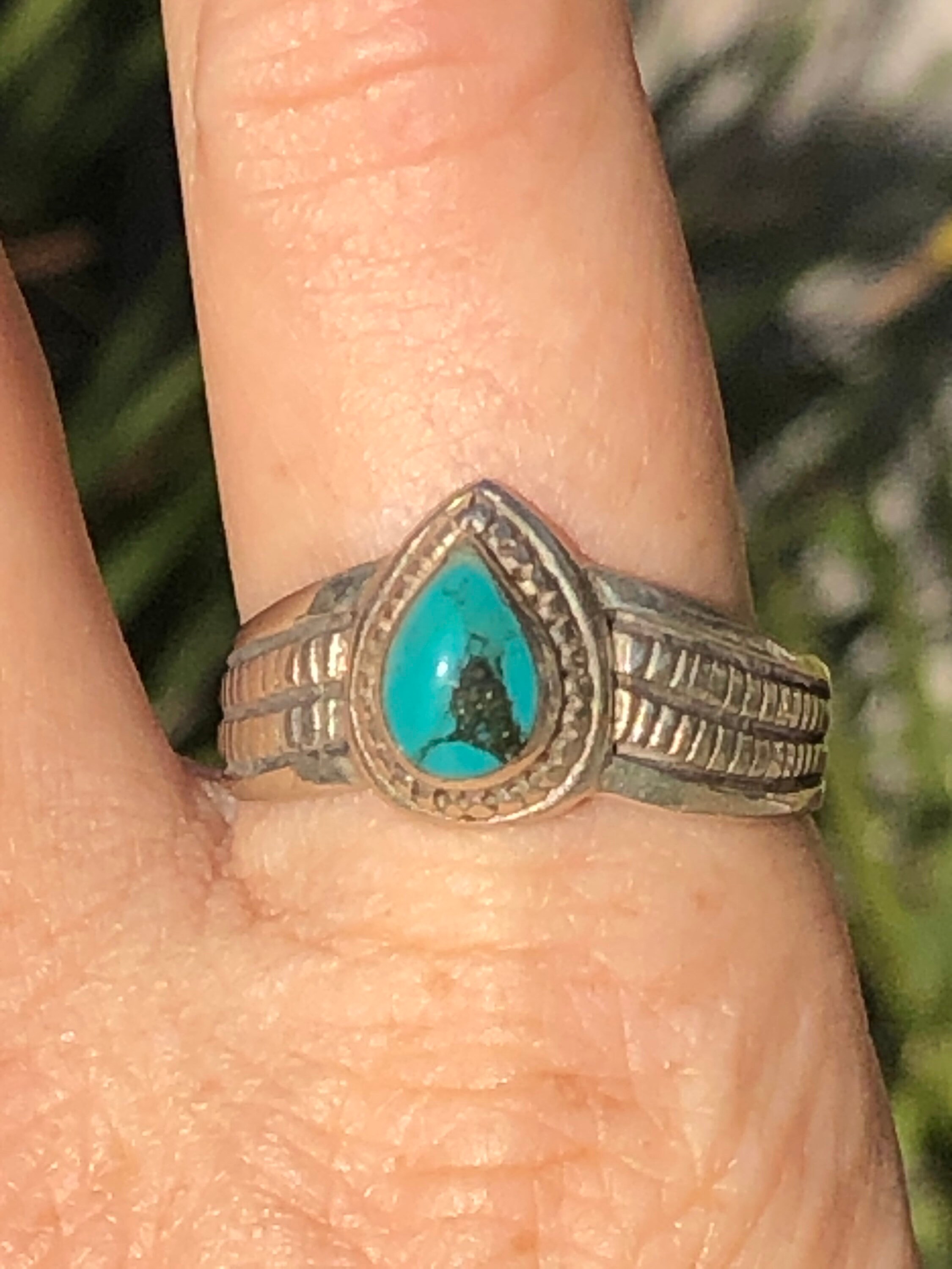 Vintage Native American Indian Men's Ring - Turquoise and Sterling ...