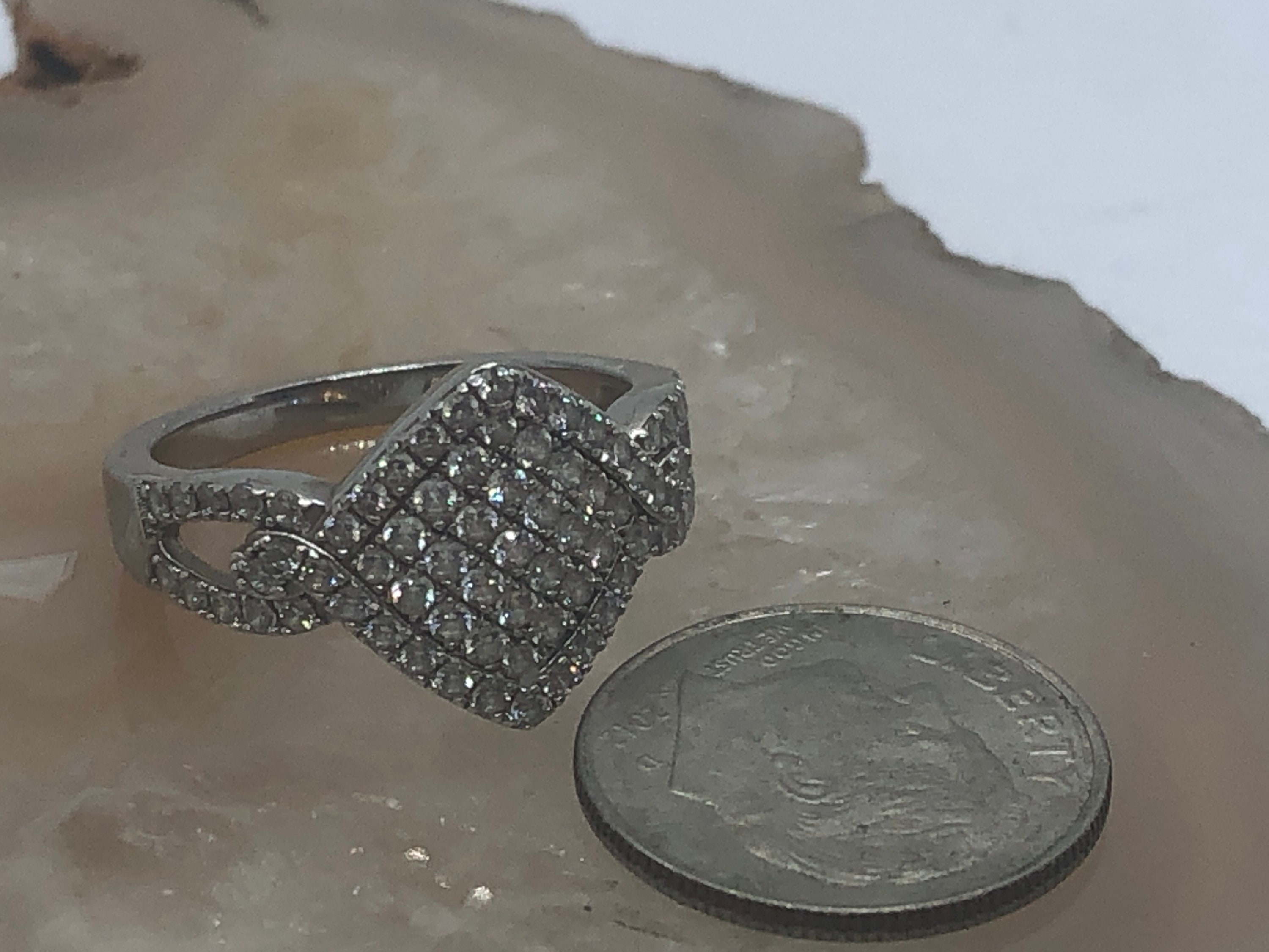 Beautiful CZ crystal ring fake pave set diamonds size 7 look | Etsy