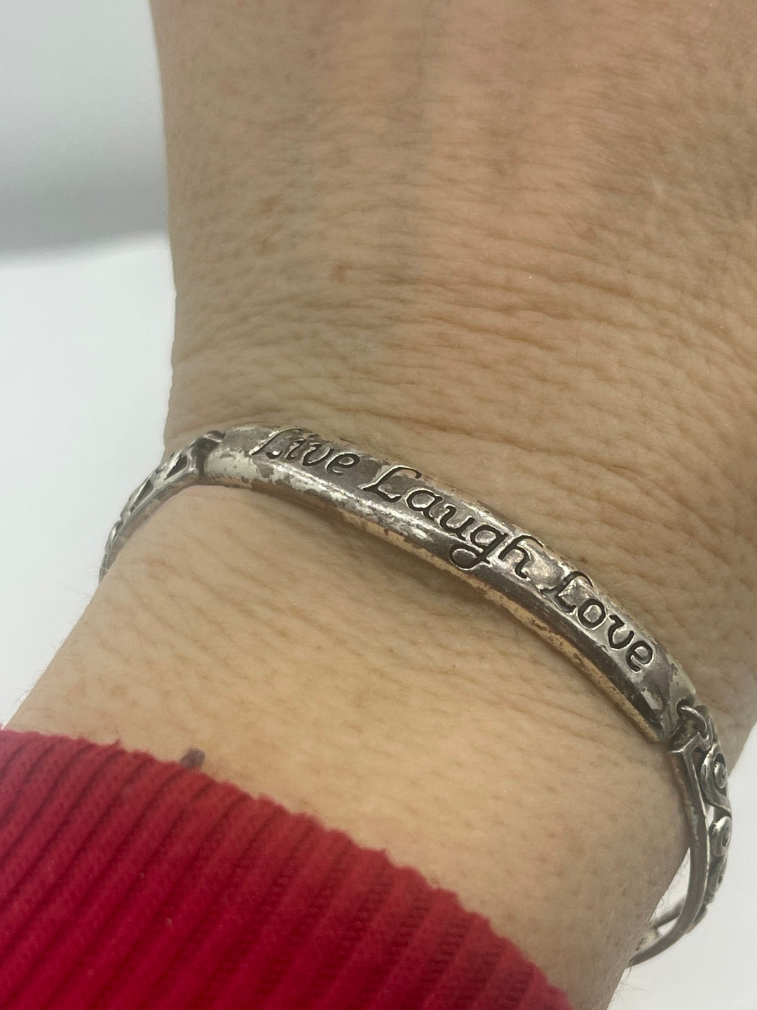 Vintage Sterling Silver Live Laugh Love Filigree Sterling Silver 925 ...
