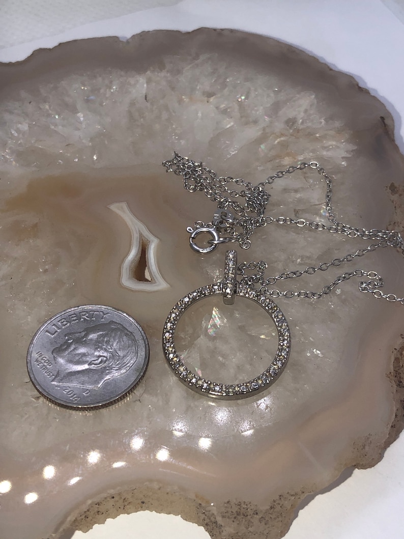 Vintage Sterling Silver Ross Simons Circle Pendant Necklace | Etsy