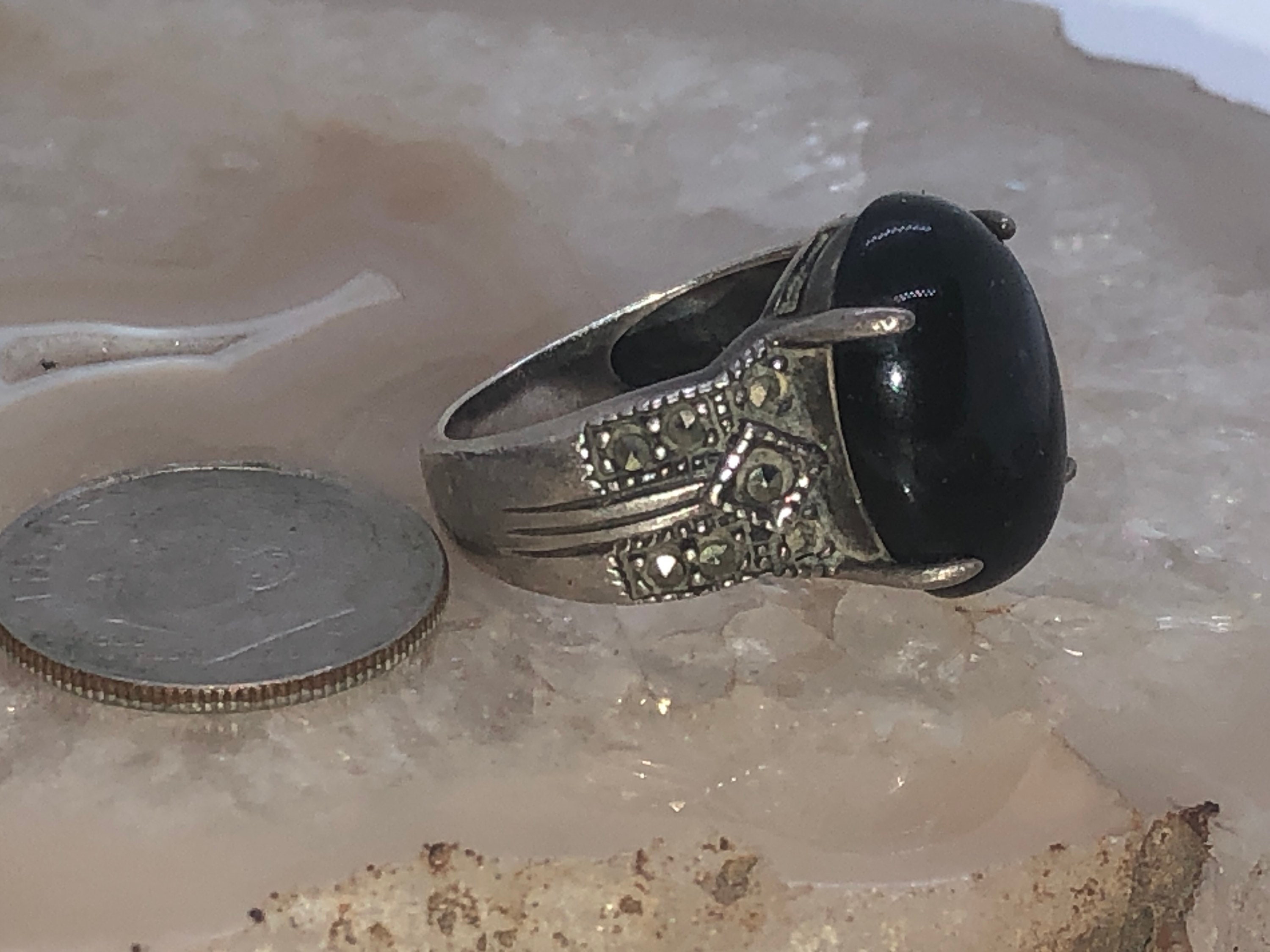 Vintage Avon RJ Graziano Black Onyx and Marcasite Ring | Etsy