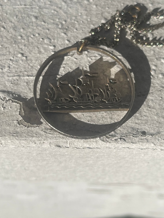 Antique Vintage 500 Lira 1958 Coin Cutout Pendant Med… - Gem