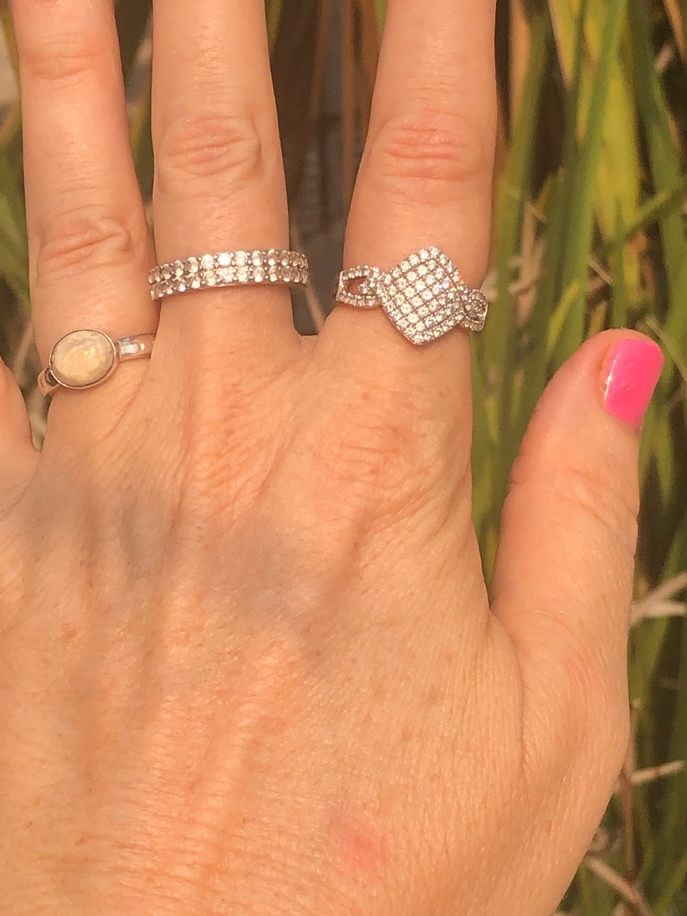 Beautiful CZ crystal ring fake pave set diamonds size 7 look | Etsy