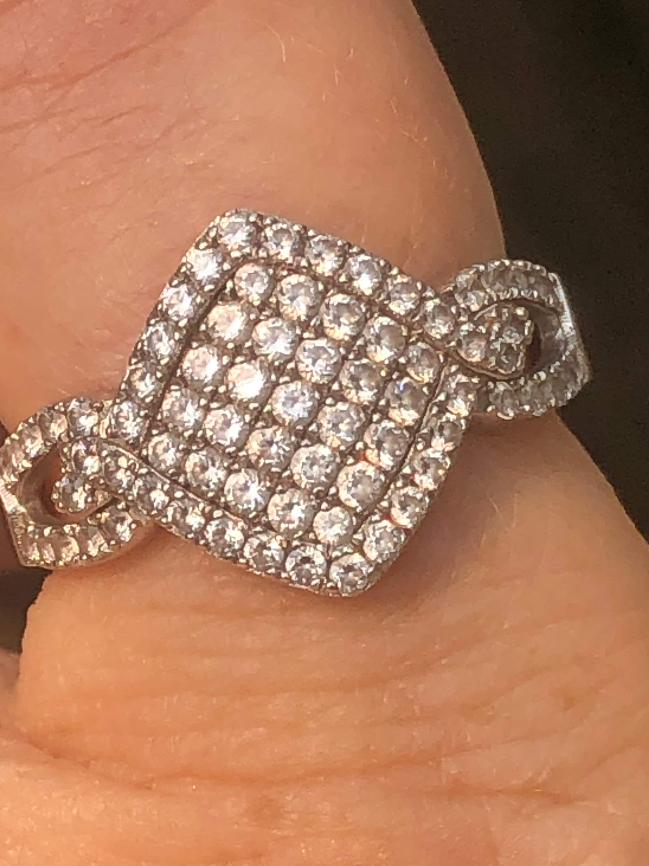 Beautiful CZ crystal ring fake pave set diamonds size 7 look | Etsy