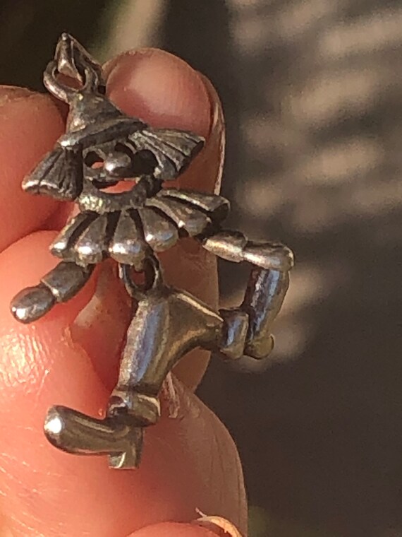 Vintage articulated Sterling silver clown Pendant for… - Gem