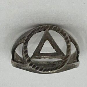 Vintage Sterling Silver 925 AA Symbol Ring Alcoholics Anonymous Support ...