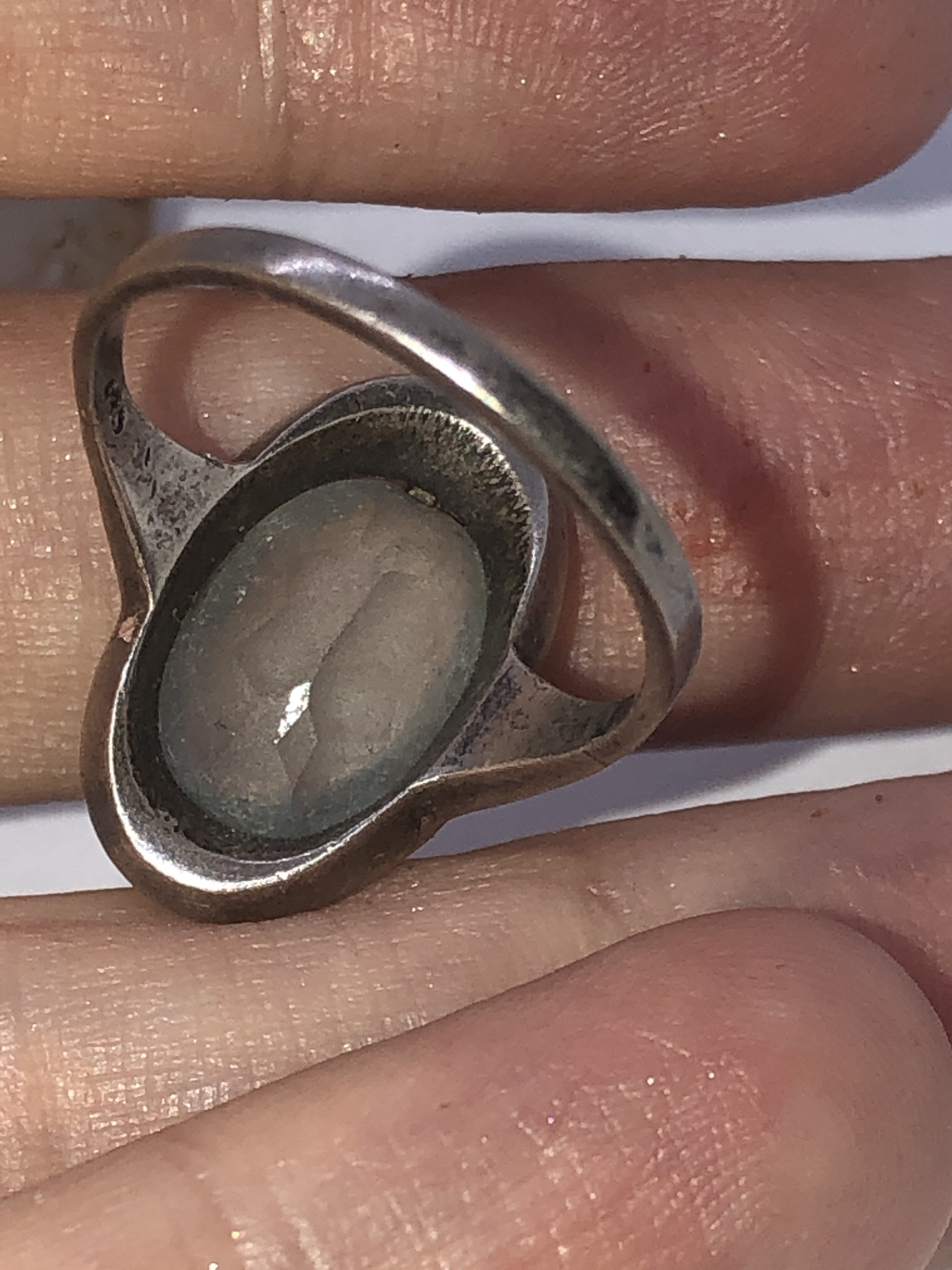 Antique Victorian Art Deco Silver & Aquamarine Ring Colored | Etsy