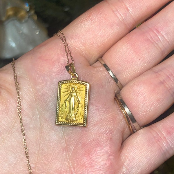 Virgin Mary Kids Gold Chain - Etsy