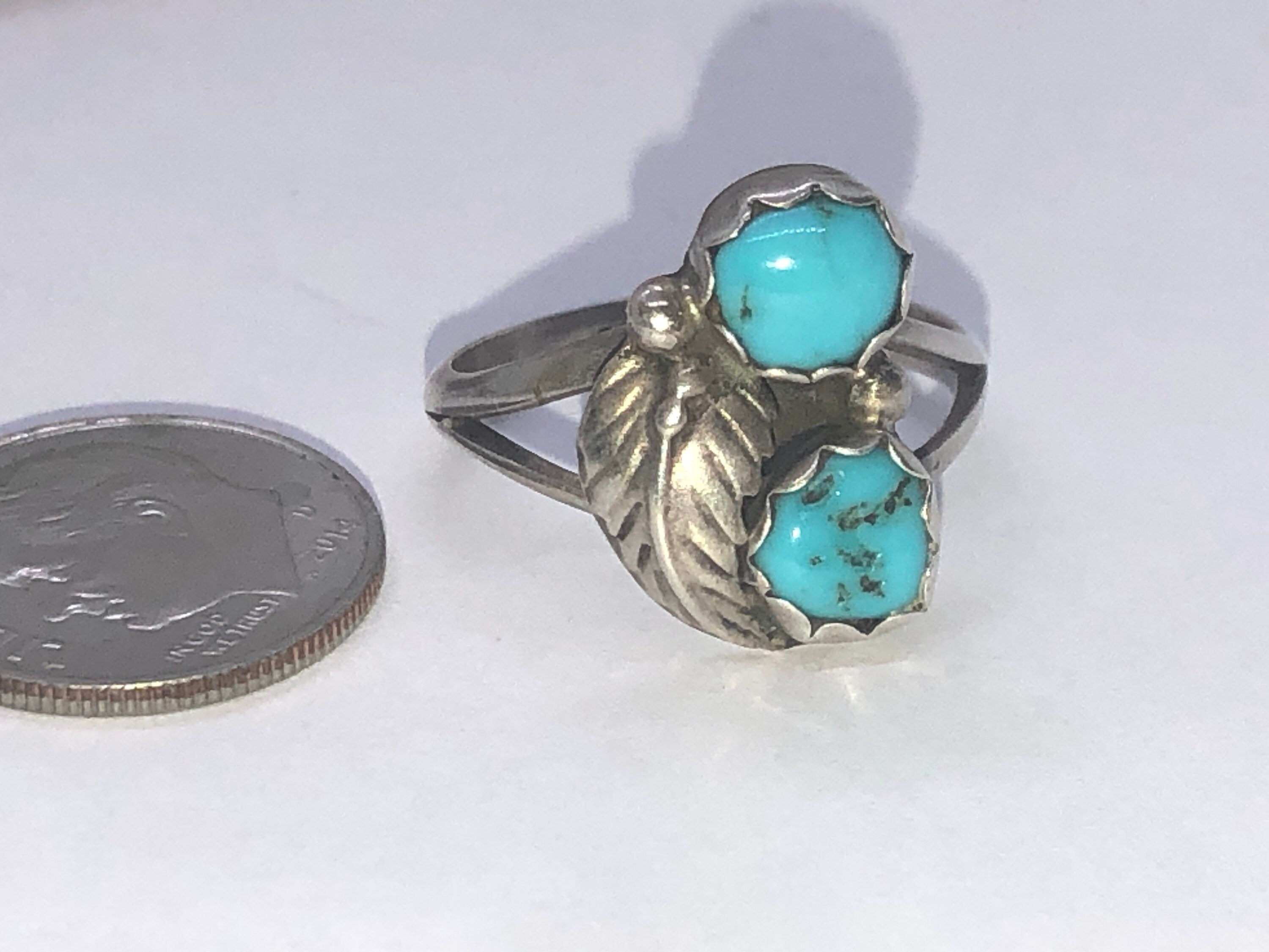 Vintage Native American Indian Turquoise Gemstone Ring - Etsy