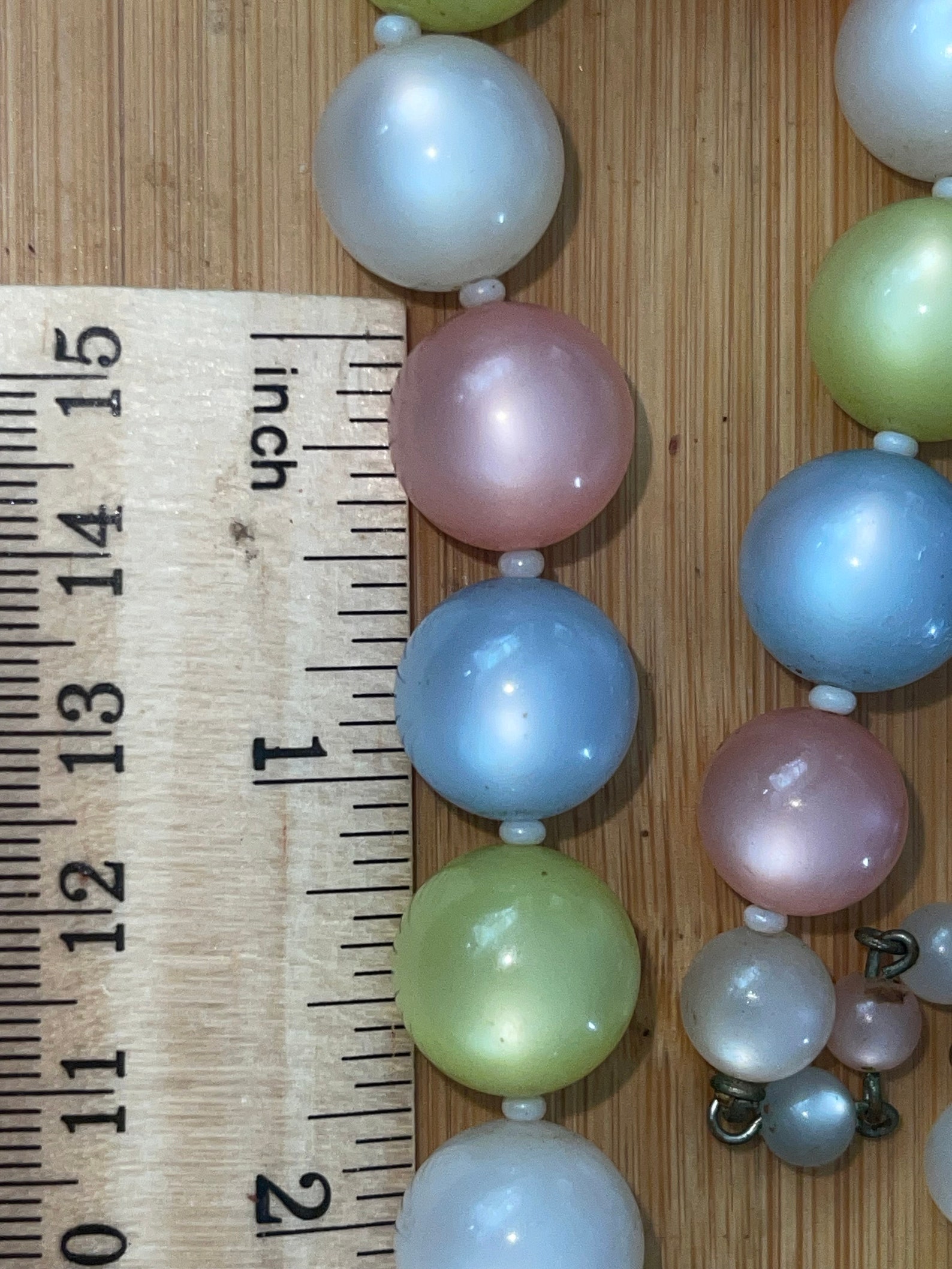 Vintage - Antique Lucite Moonstone - Moonglow Necklace Pastel Beaded ...
