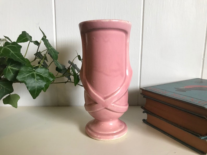 Vintage USA Pink Pottery Vase, Ceramic Floral Decor - Etsy