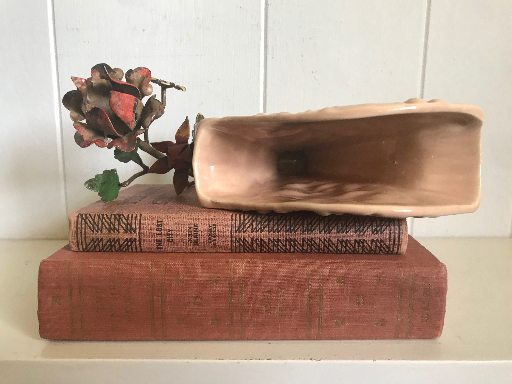 Vintage Blush Pottery With Grapes and Leaves Peach Ceramic - Etsy