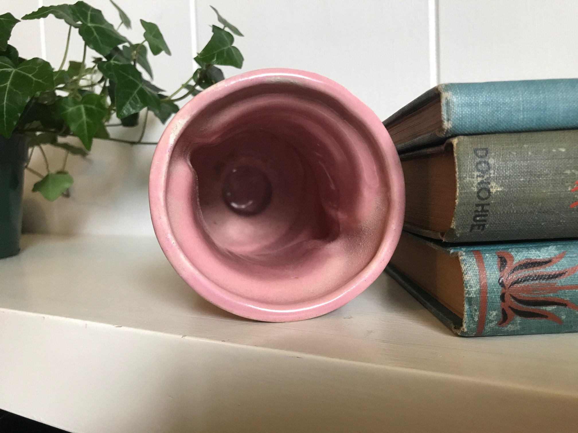 Vintage USA Pink Pottery Vase, Ceramic Floral Decor - Etsy