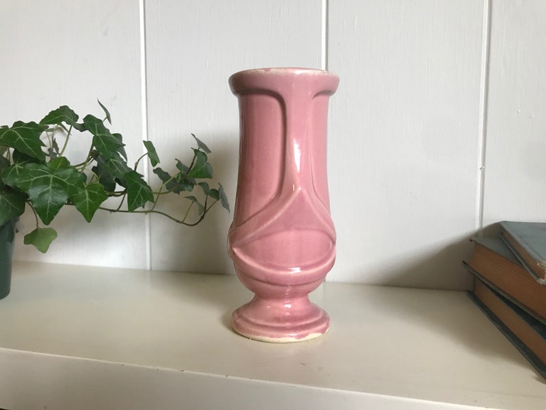 Vintage USA Pink Pottery Vase, Ceramic Floral Decor - Etsy
