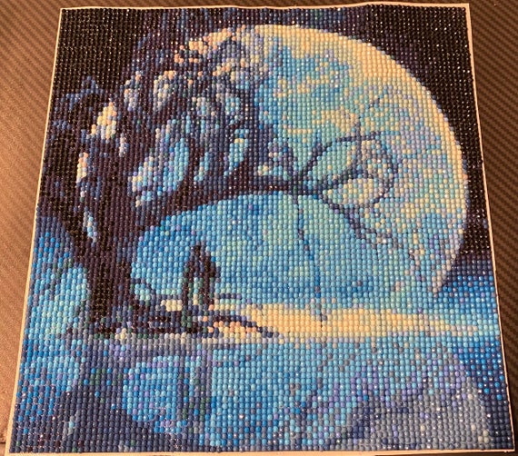 Finished Blue Moon Diamond Painting | Etsy