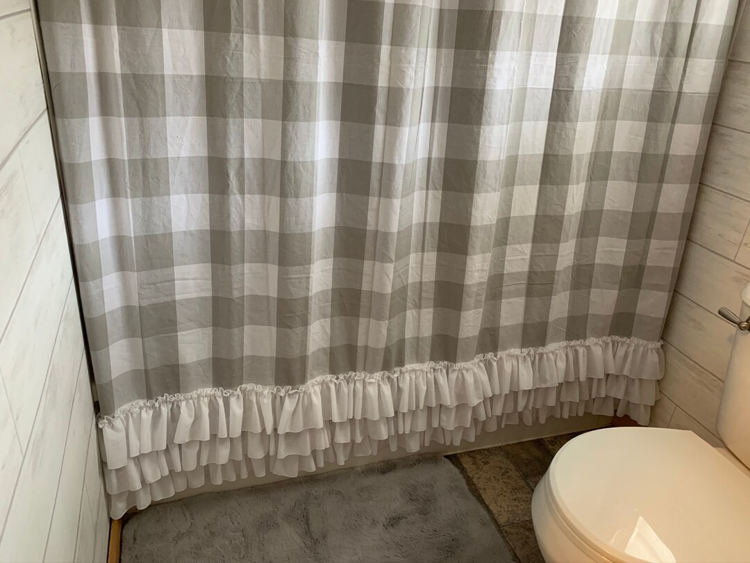 Farmhouse Buffalo Check Shower Curtain - Etsy