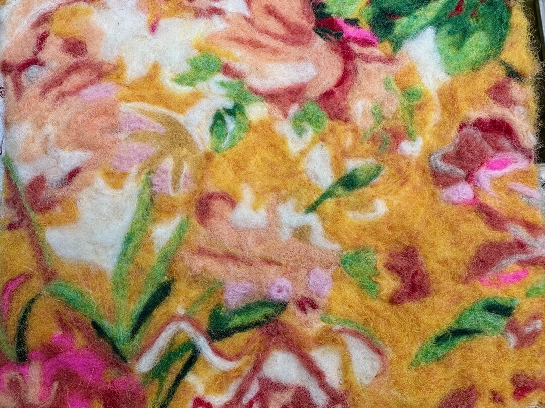 Colouring With Wool - Abstract Foral Needle Felting Kit - Beginner ...