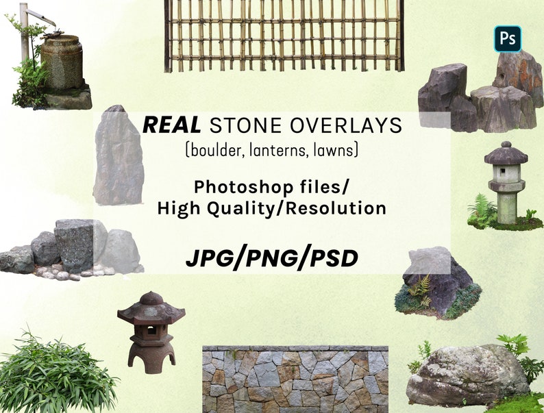 105 Real Japanese Garden Overlays Boulder Lawn Clipart Garden Design JPG/PNG/PSD, High ...