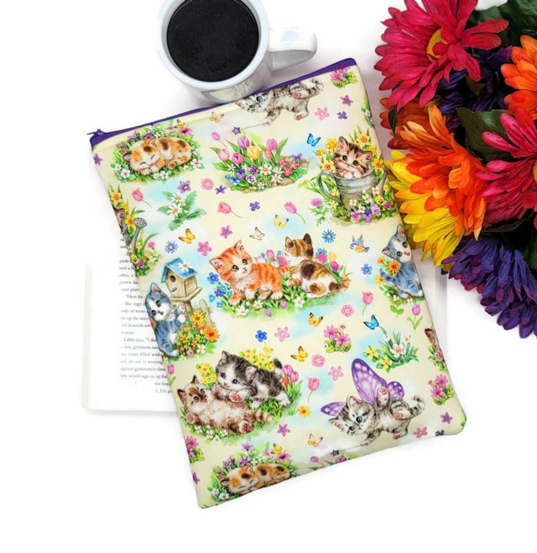 Book Sleeve, Zippered Book Cover, Book Pouch, Padded Book Sleeve, Book ...