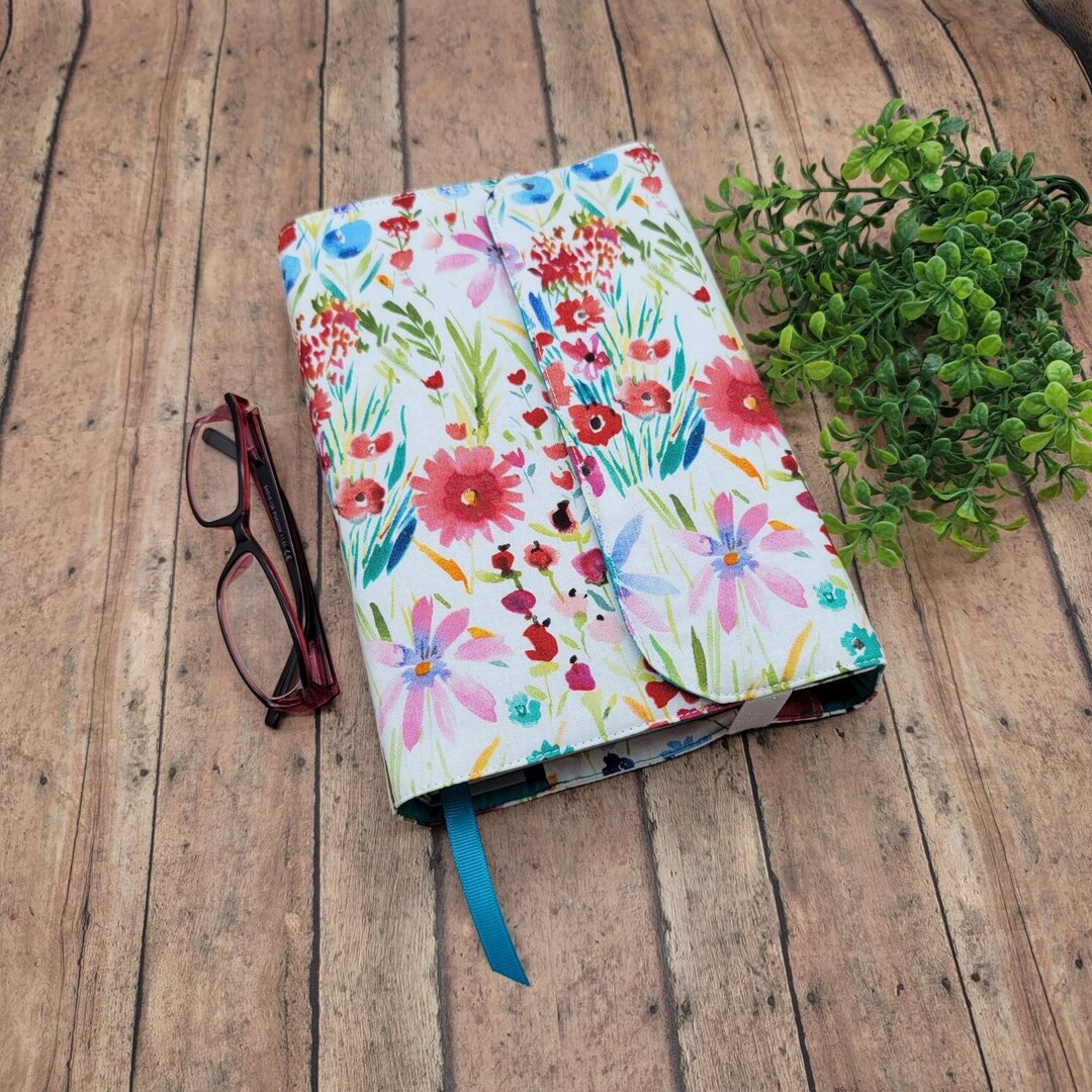 Wrap-around ADJUSTABLE Book Cover, Book Sleeve, Book Pouch, Padded Book ...