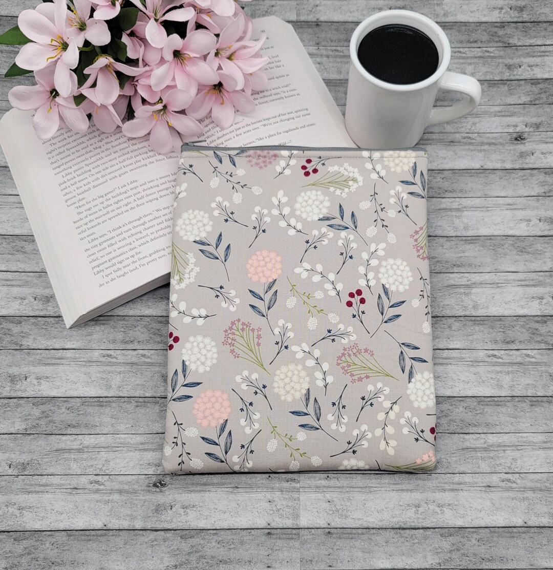 Zippered Book Sleeve, Book Cover, Book Pouch, Padded Book Sleeve, Book ...