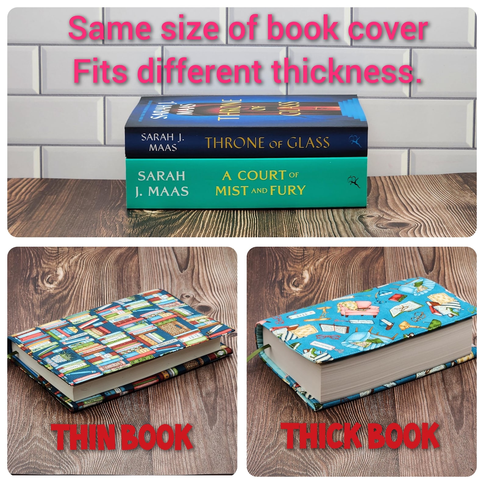 Wrap-around Book Cover, Adjustable Book Cover, Book Sleeve, Book Pouch ...