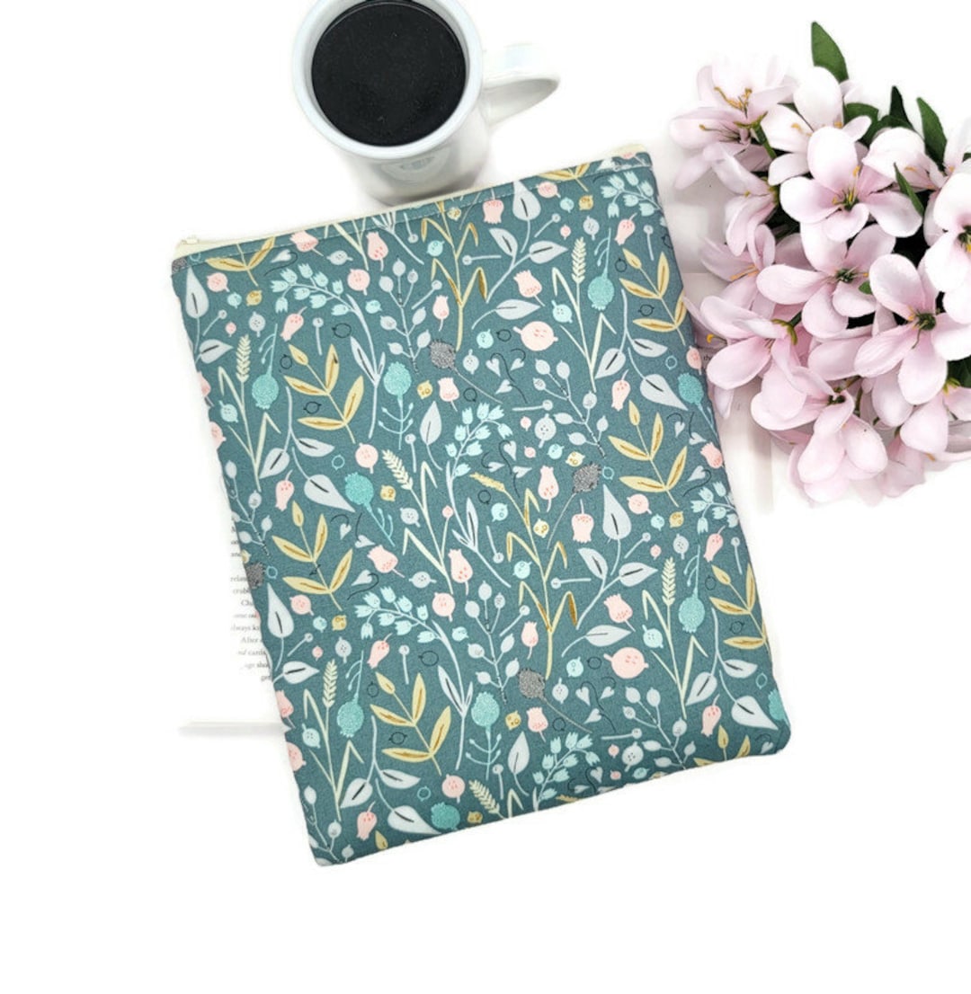 Book Sleeve, Zippered Book Cover, Book Pouch, Padded Book Sleeve, Book ...