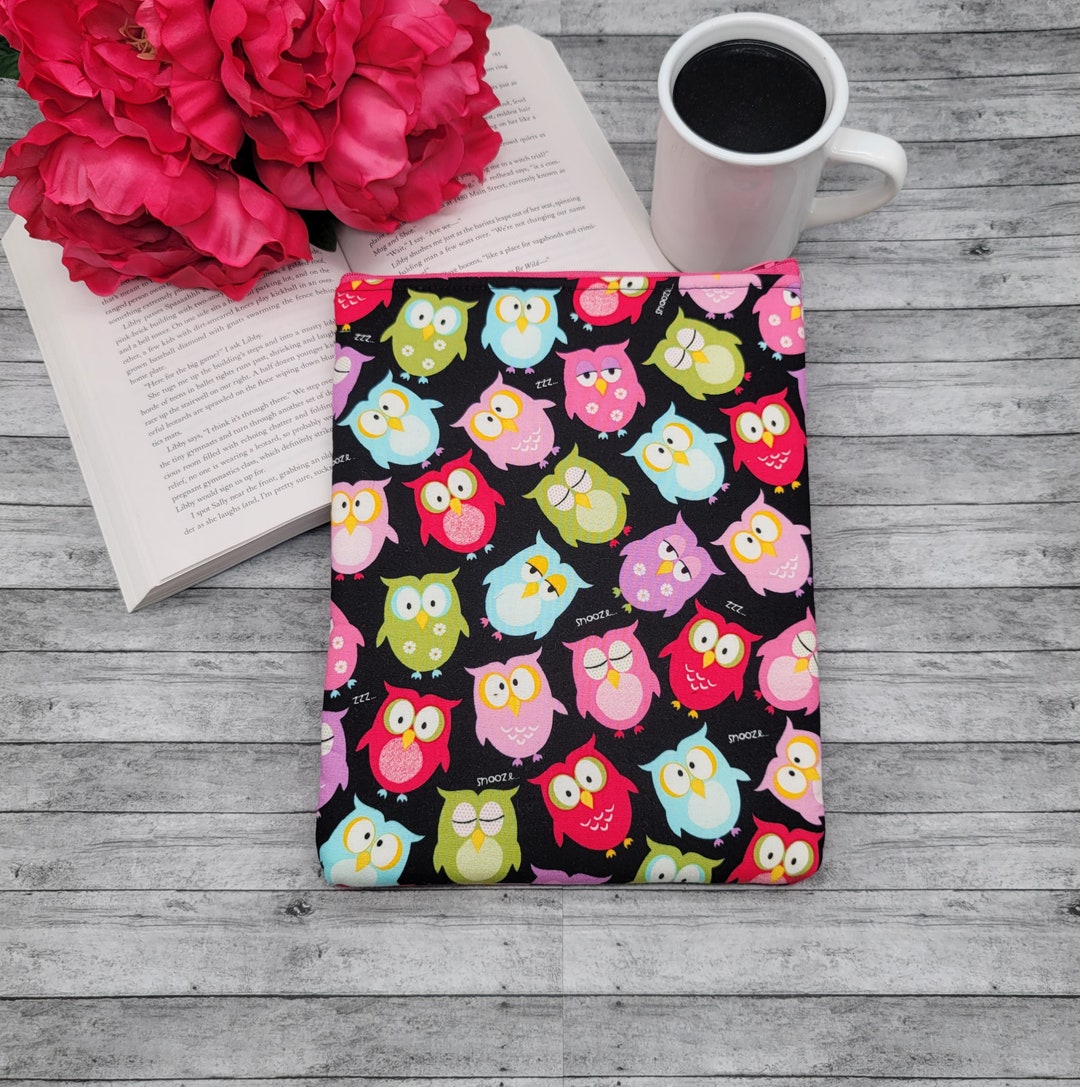 Zippered Book Sleeve, Book Cover, Book Pouch, Padded Book Sleeve, Book ...