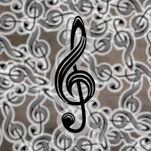 Treble Clef Sticker Music Note Vinyl Decal Matte - Etsy