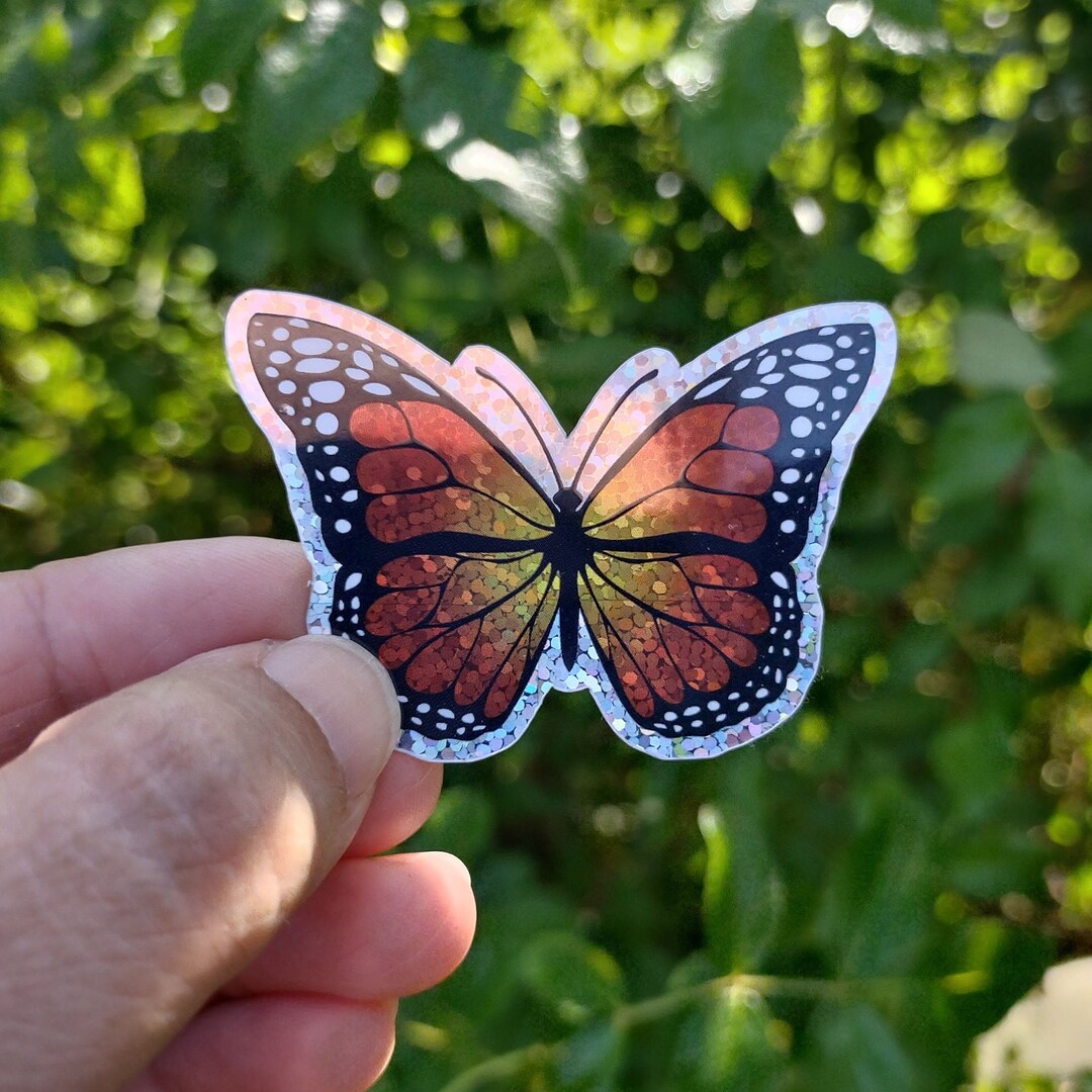 Glitter Monarch Butterfly Sticker Butterfly Lovers Gift Decal for ...