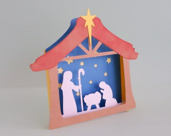 Nativity of Jesus Pop-up Card 3D - Merry Christmas Card - Paper Cutting ...