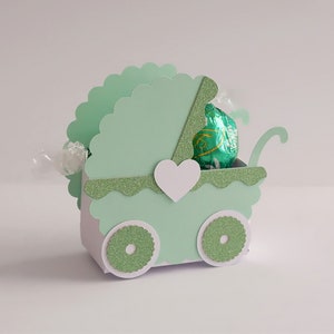Baby Pram Favor Box SVG, Favor Box Baby Shower, Baby Pram Favor Box ...