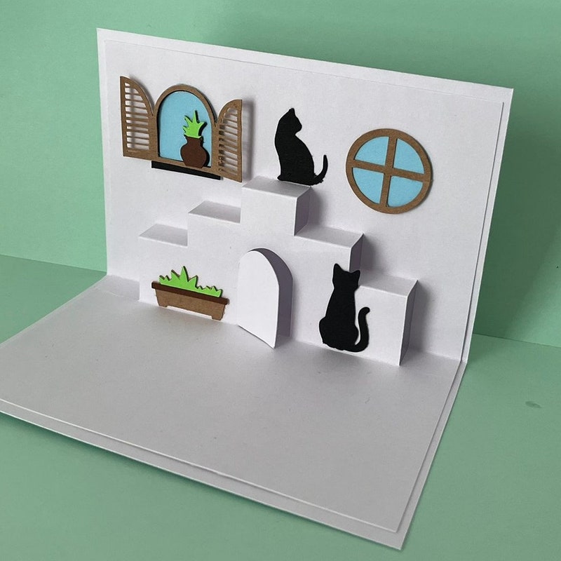 Cat Pop up Card - Etsy