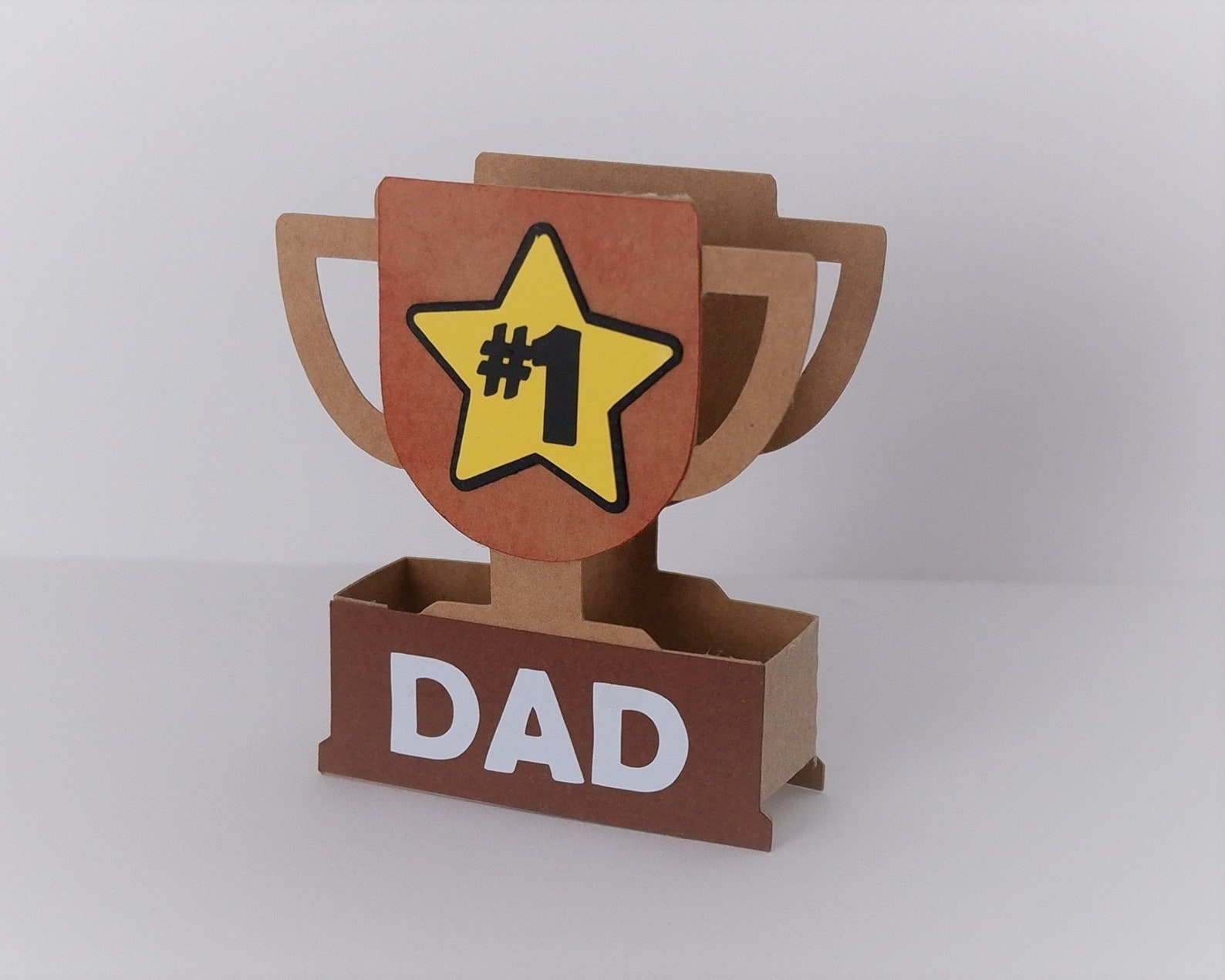 Dad Trophy Card SVG, Father's Day 3D Card, World's Best Dad Trophy Card ...