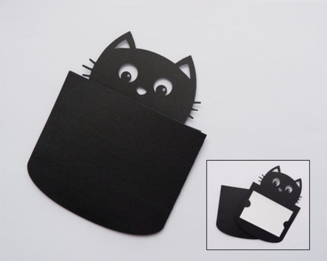 CAT Gift Card Holder SVG Thank You Gift Card Holder Cat - Etsy