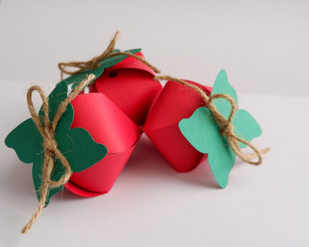 Strawberry Gift Box SVG, Strawberry Paper Favor Party Box, Strawberry ...