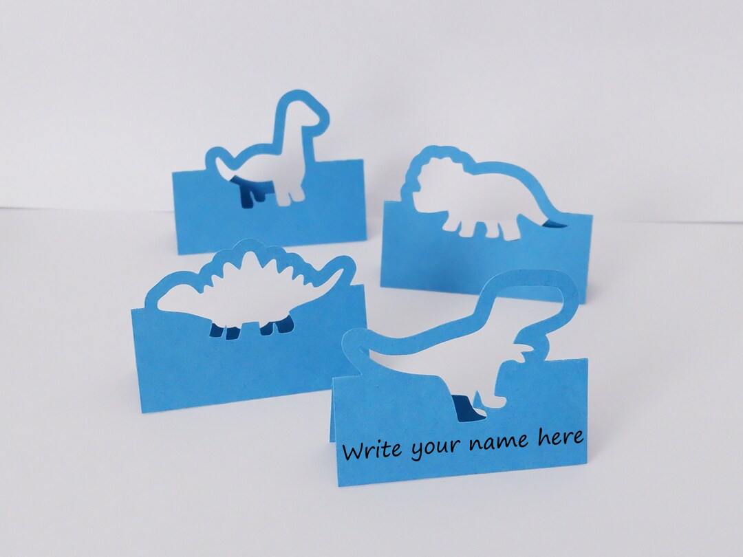 Personalised Dinosaur Table Name Tags SVG, Dinosaur Table Name Tags ...