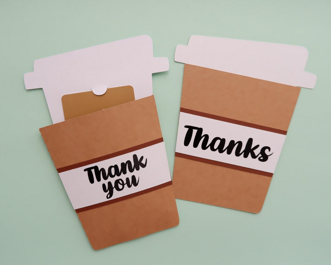 Thank You Gift, Gift Card Holder, Coffee Gift Card Holder, Teacher Gift ...
