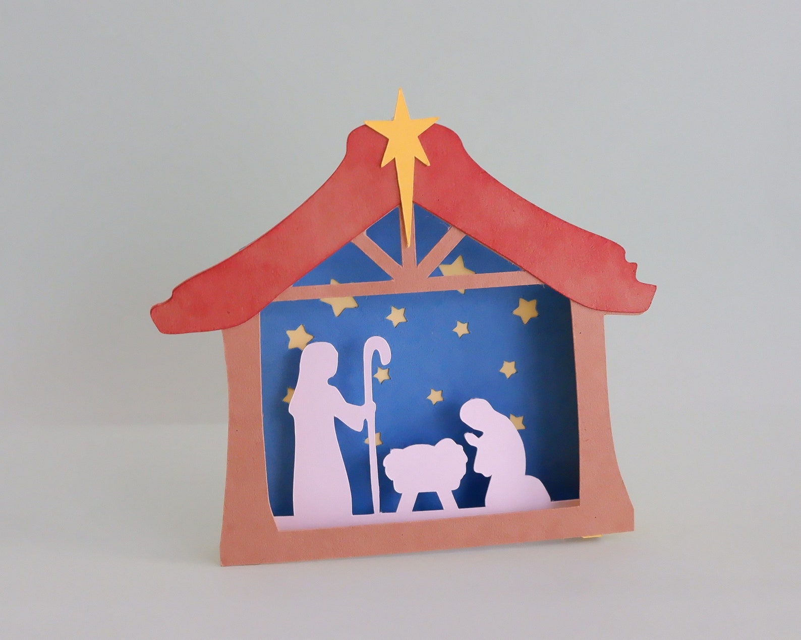 3D Pop up Nativity Christmas Card SVG, 3D Pop up Christmas Card SVG ...