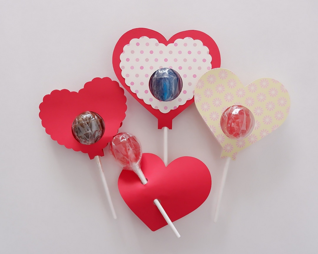 Heart Lollipop Holder Svg, Heart Chocolate Holder Bundle, Heart Sucker ...