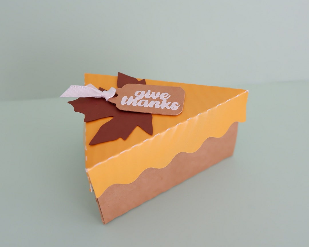 3D Pie Slice Gift Box SVG, Thanksgiving Gift Box SVG, Thanksgiving ...