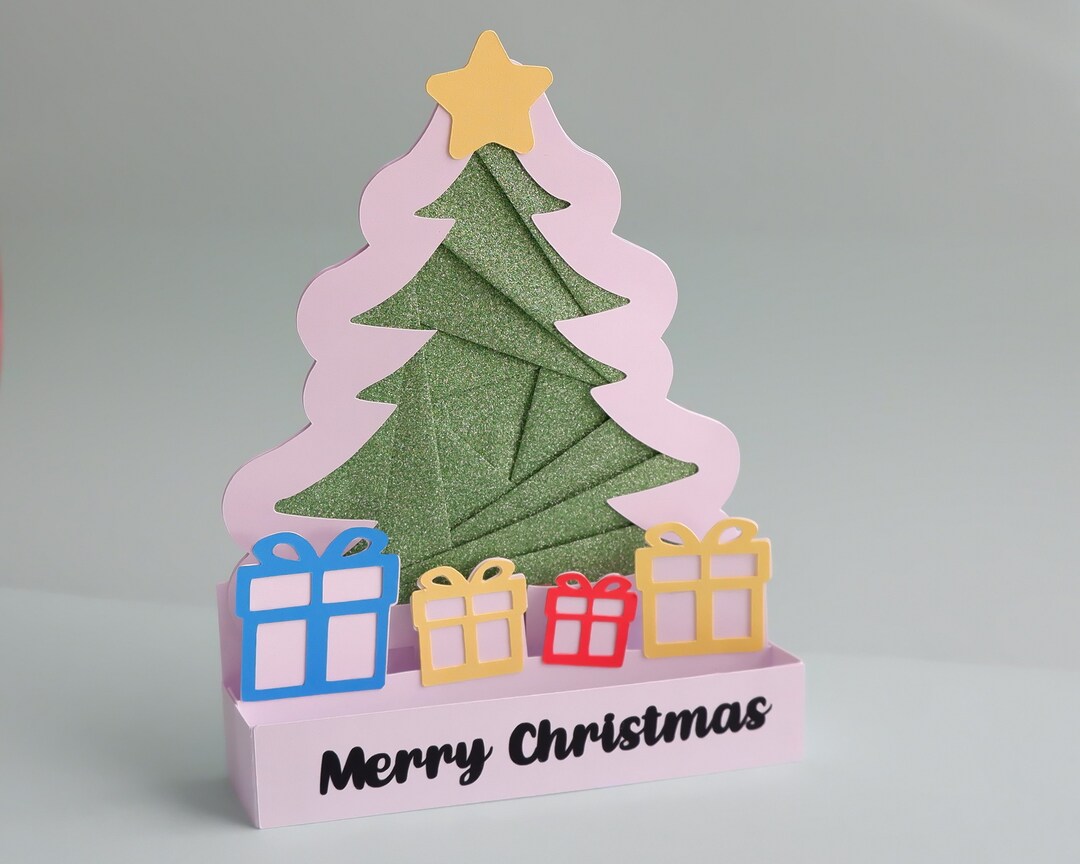 Christmas Tree 3D Iris Folding Pattern, Iris Folding Pattern SVG ...