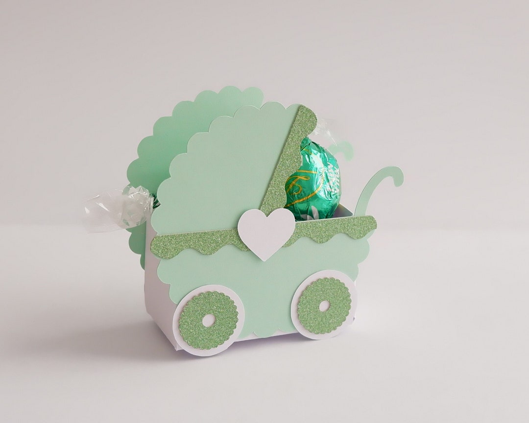Baby Pram Favor Box SVG, Favor Box Baby Shower, Baby Pram Favor Box ...