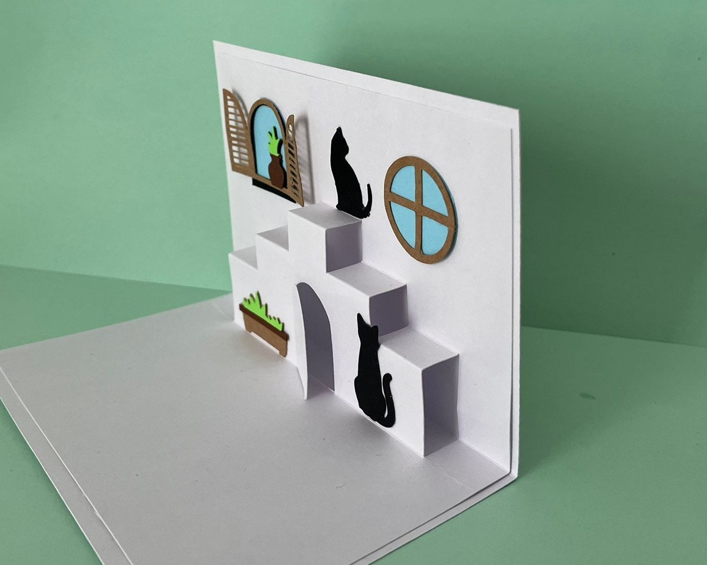 CAT 3D Pop up Card, CAT Card Svg, Cat Lover Card, 3D Papercut Svg Card ...