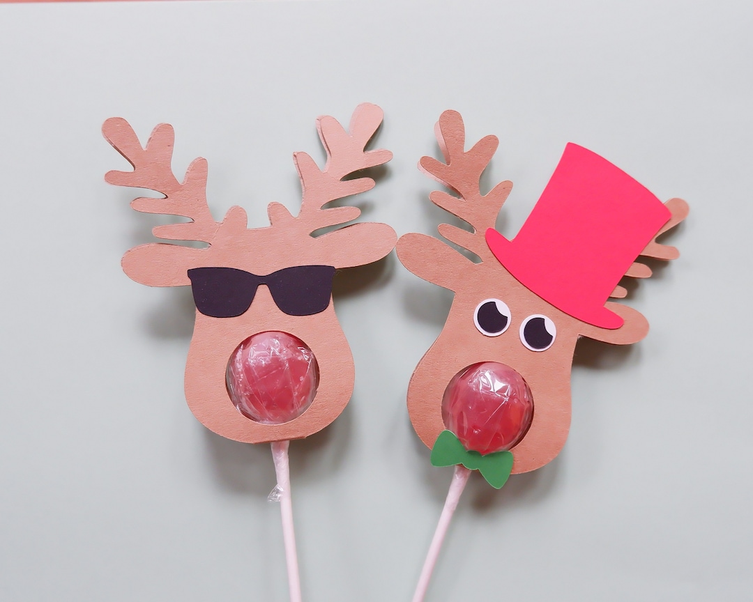Reindeer Lollipop Holder SVG, Rudolph Lollipop Holder SVG, Christmas ...
