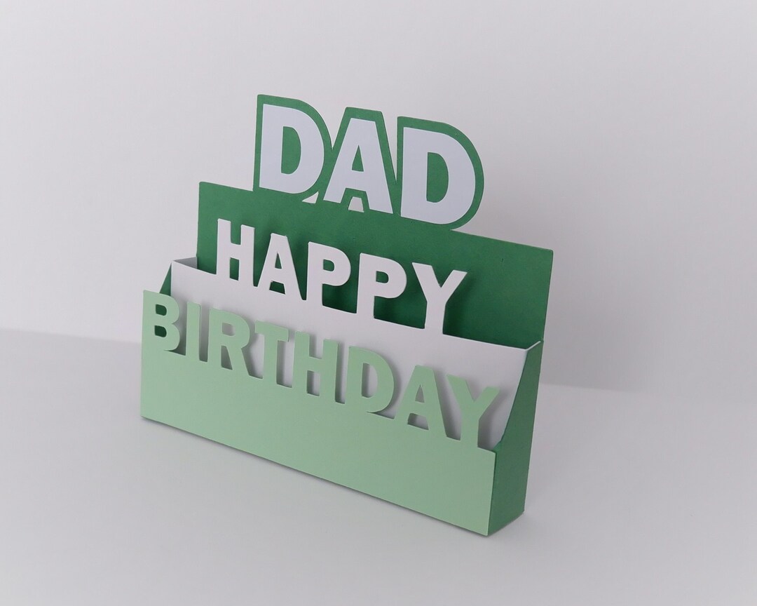 Dad Birthday Card Svg, Dad 3D Card Svg, Happy Birthday 3D Card, Pop up ...