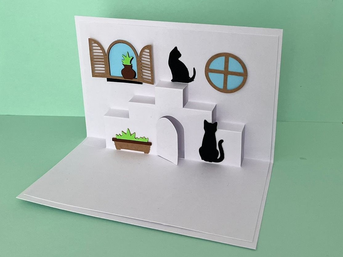 CAT 3D Pop up Card, CAT Card Svg, Cat Lover Card, 3D Papercut Svg Card ...