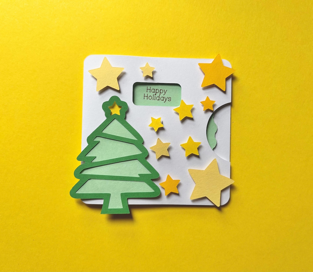 Interactive Reveal Wheel Christmas Card SVG, Christmas Tree Card ...