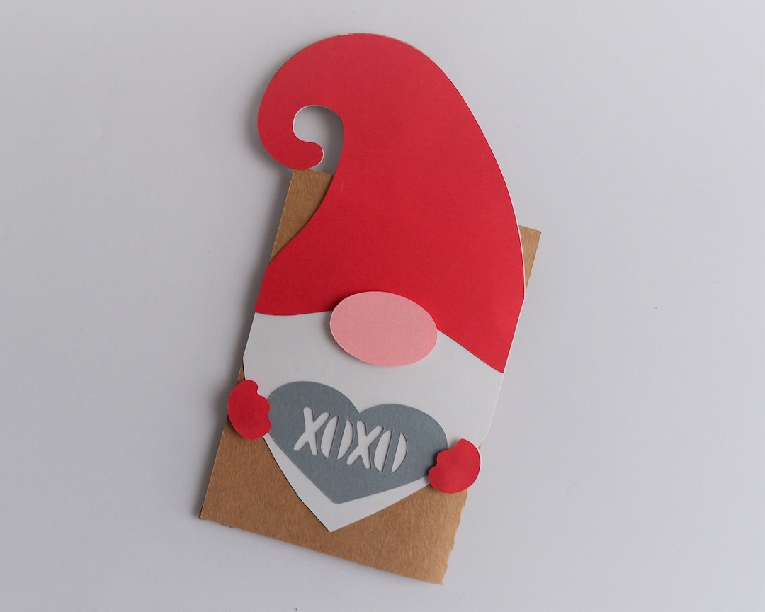 Valentine Gnome Gift Card Holder SVG, Valentine Gift Card Envelope ...